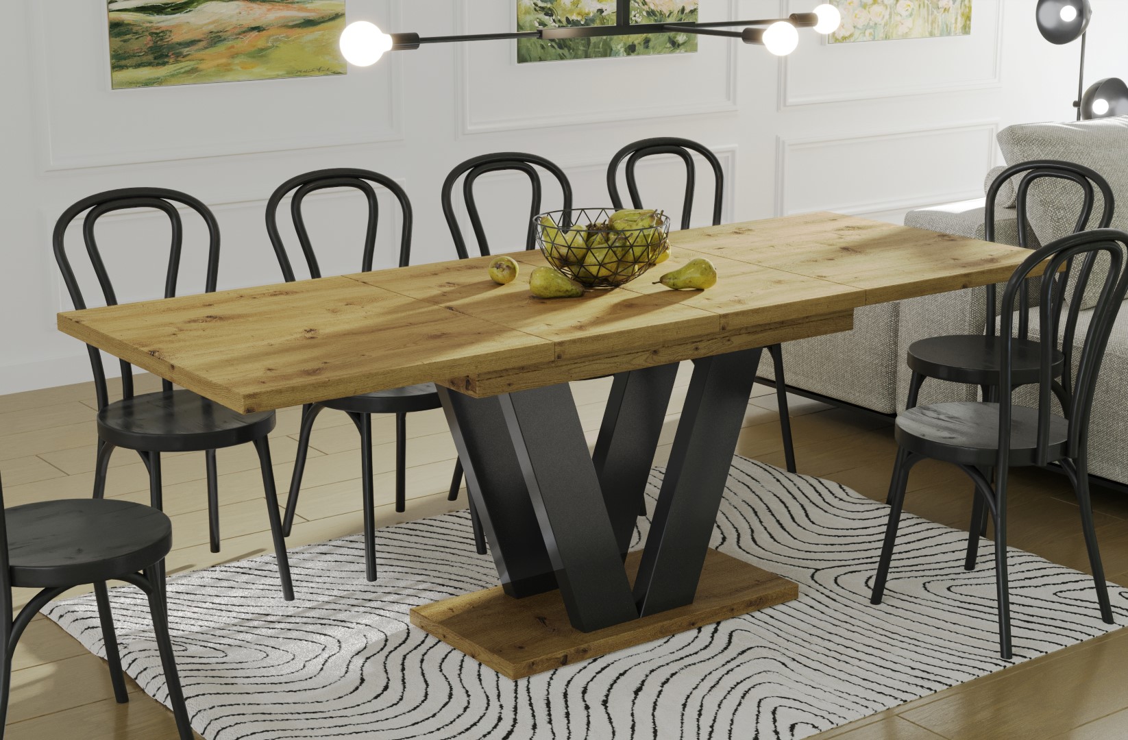 Moderní rozkládací stůl Lara na středové podnoži| stolkarna.cz | Stolky ...